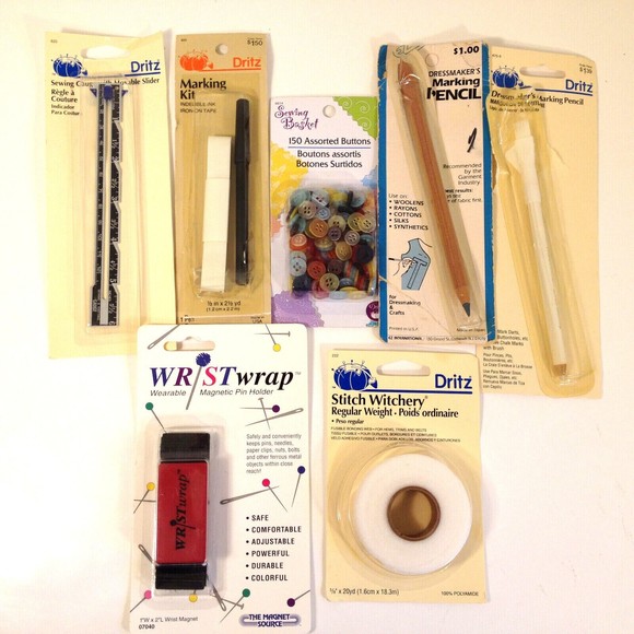 Dritz, EZ, WR | Office | 7 Packs Vintage Craft Sewing Tools Dritz Gage Marking Buttons Pin ...